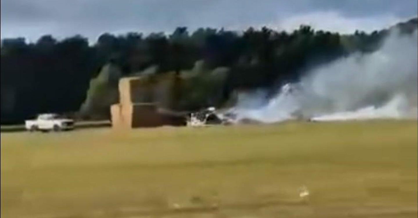 Tractor and hay bales on fire at farmland near Ladybank in Fife - The ...