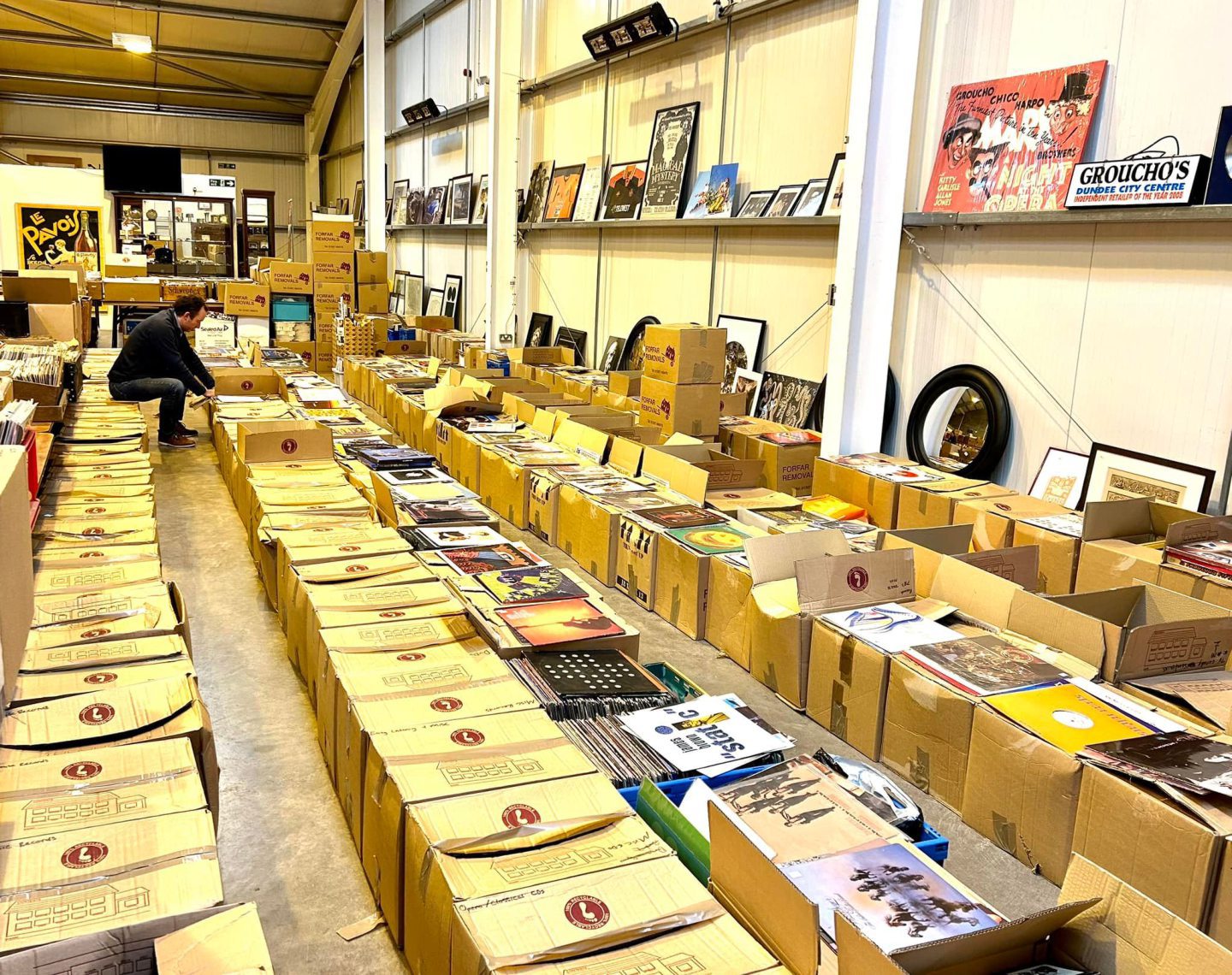 Boxes of vinyl records from Groucho's Dundee going to auction