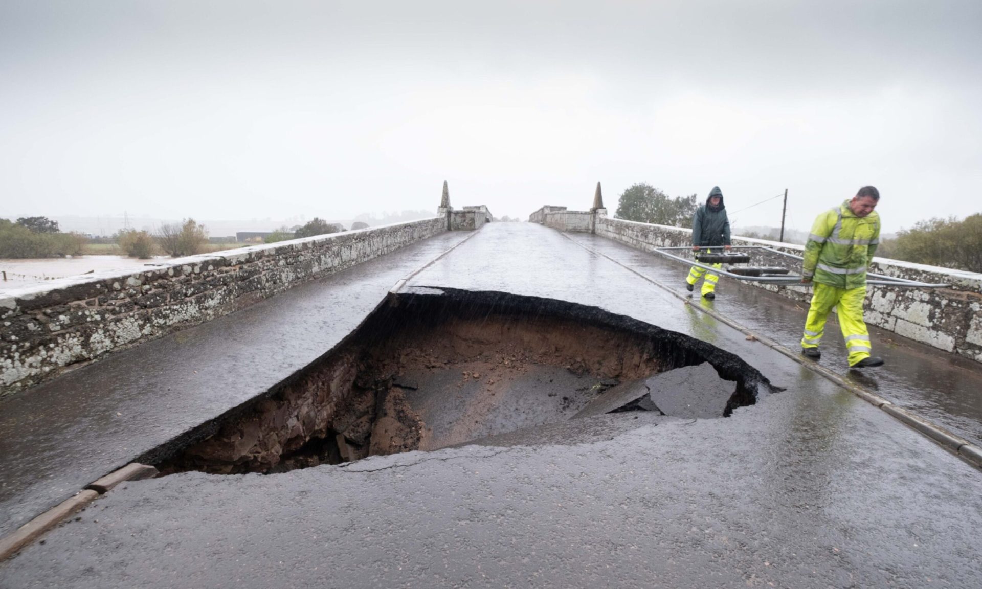 VIDEO: Bridge of Dun repair from above a year after Storm Babet