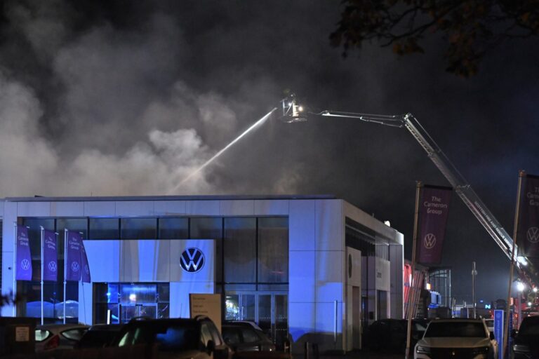 Fire crews tackle blaze at car dealership on Perth's Motor Mile - The ...