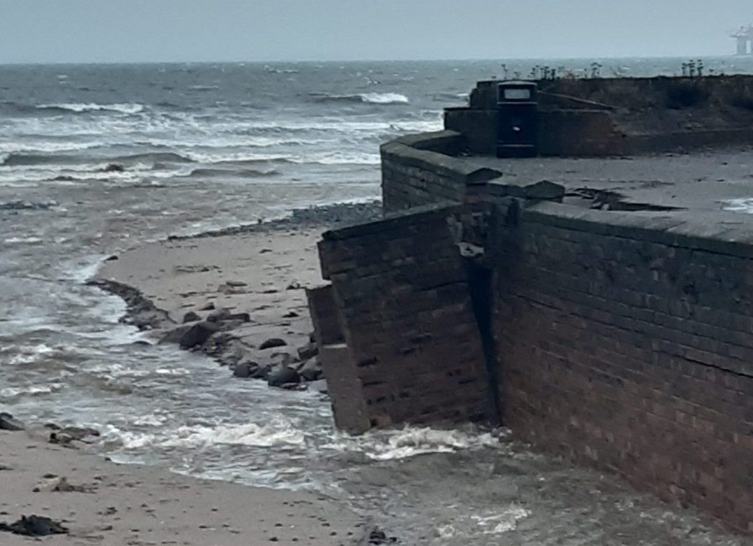 Stay away warning as part of Leven sea wall collapses - The Courier