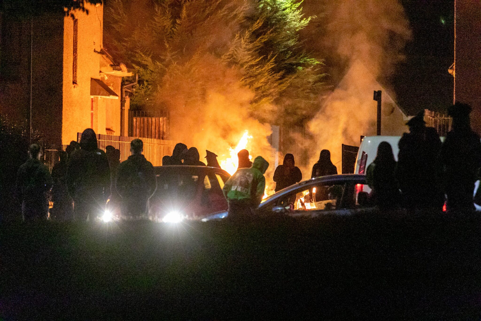 Riot police descend on Kirkton as Halloween trouble flares again
