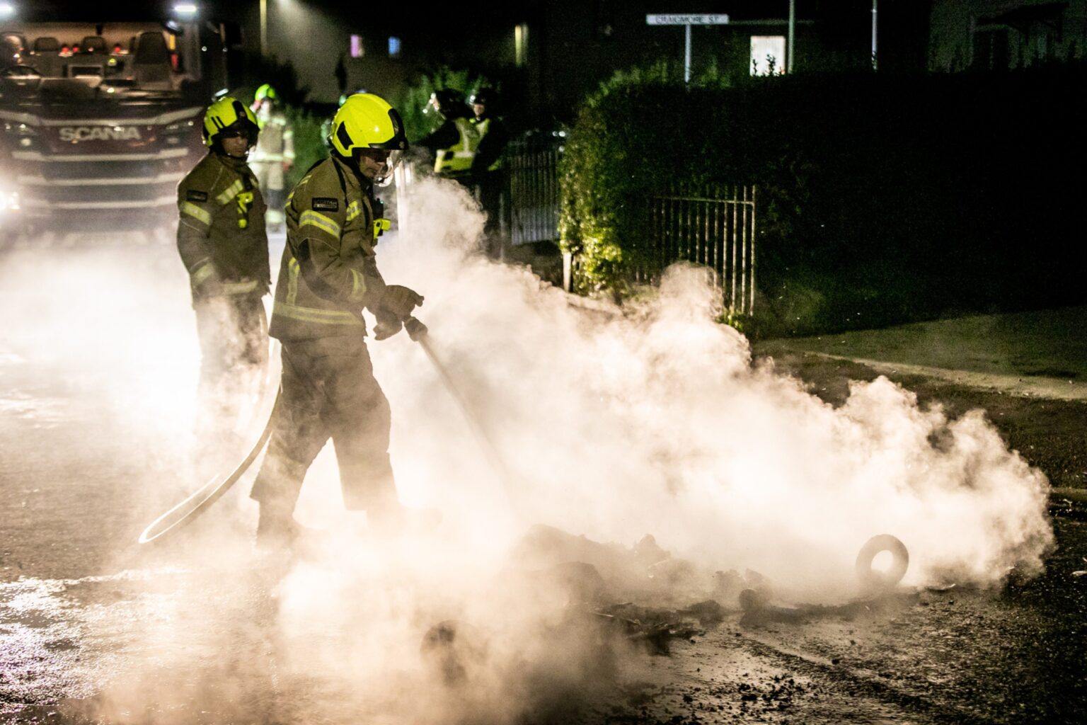 Riot police descend on Kirkton as Halloween trouble flares again
