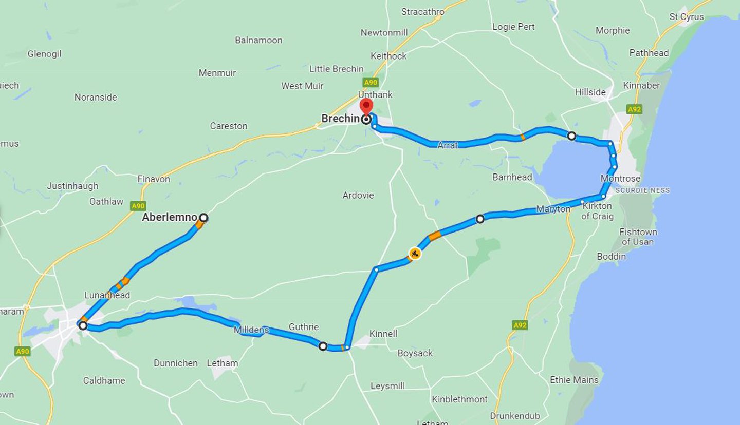 50-minute diversion for Storm Babet road repairs near Brechin