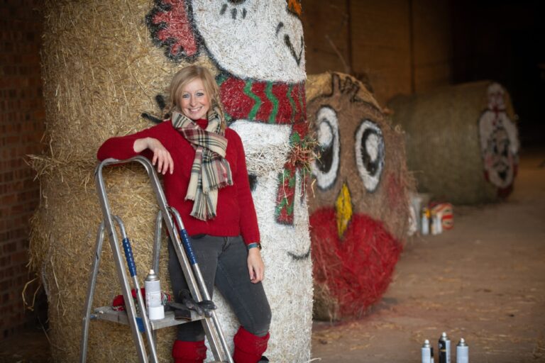 Angus 'Balesy' Fleur delivers a pile of Christmas crackers