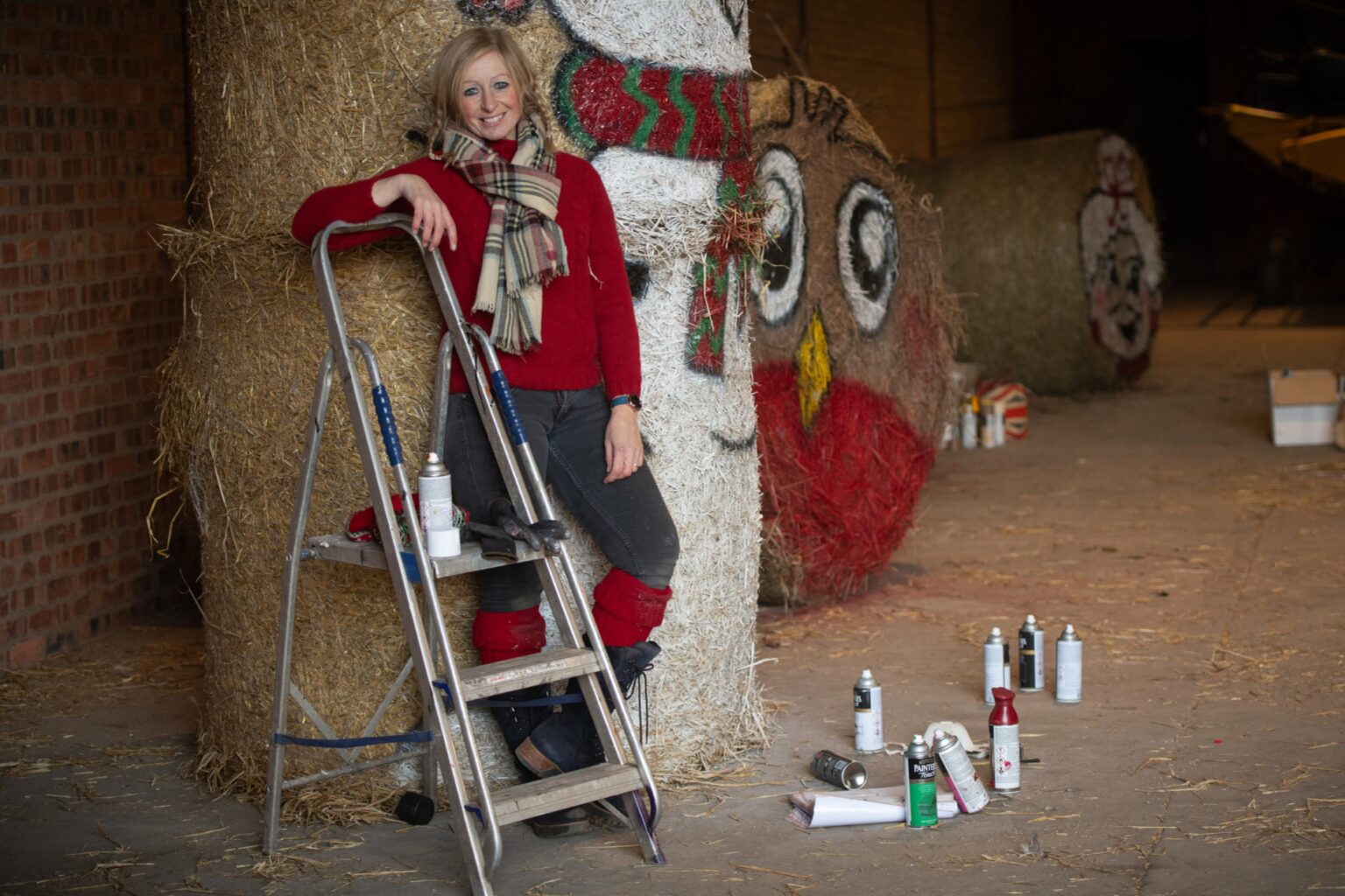 Angus 'Balesy' Fleur delivers a pile of Christmas crackers