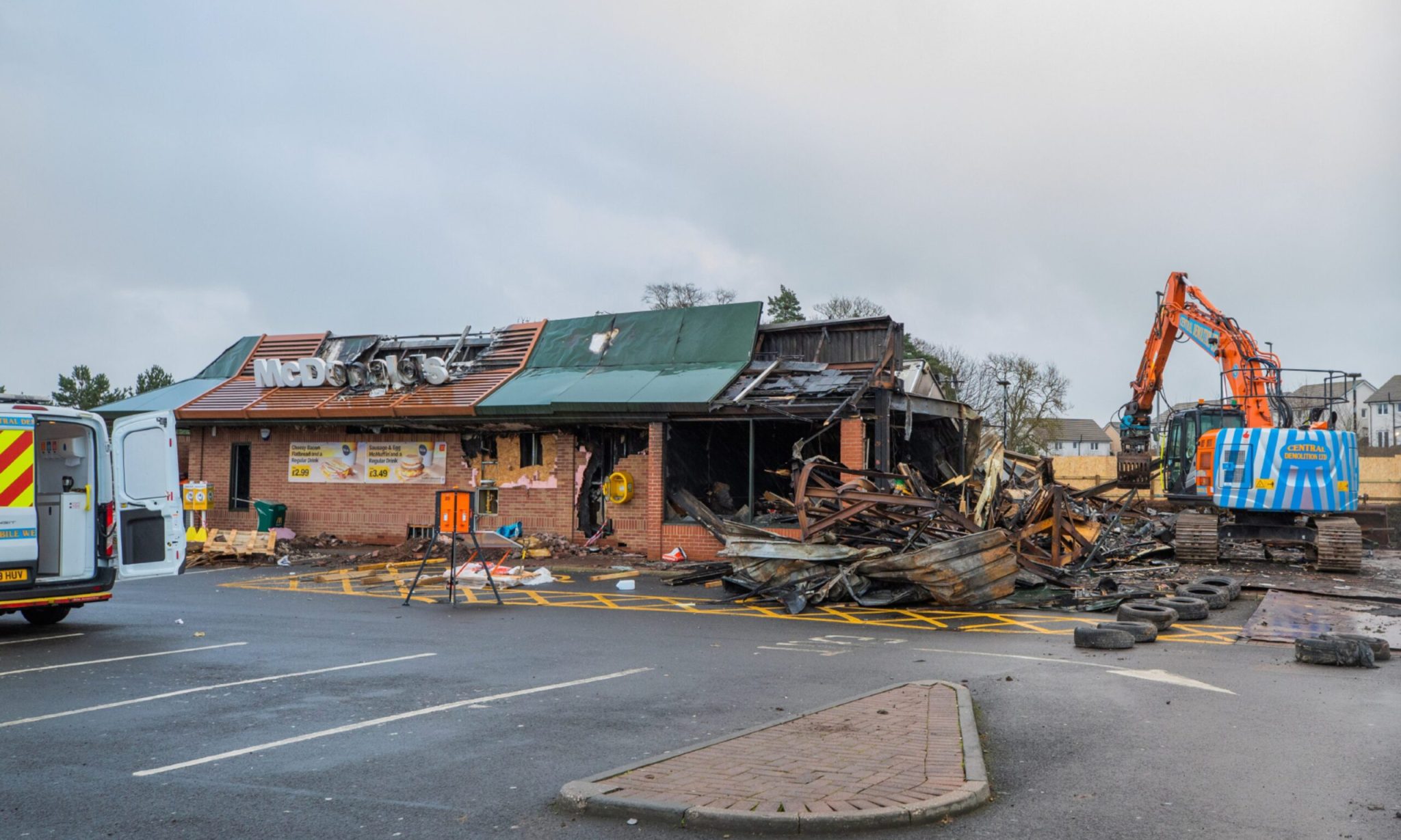 Monifieth McDonald's demolition under way after fire