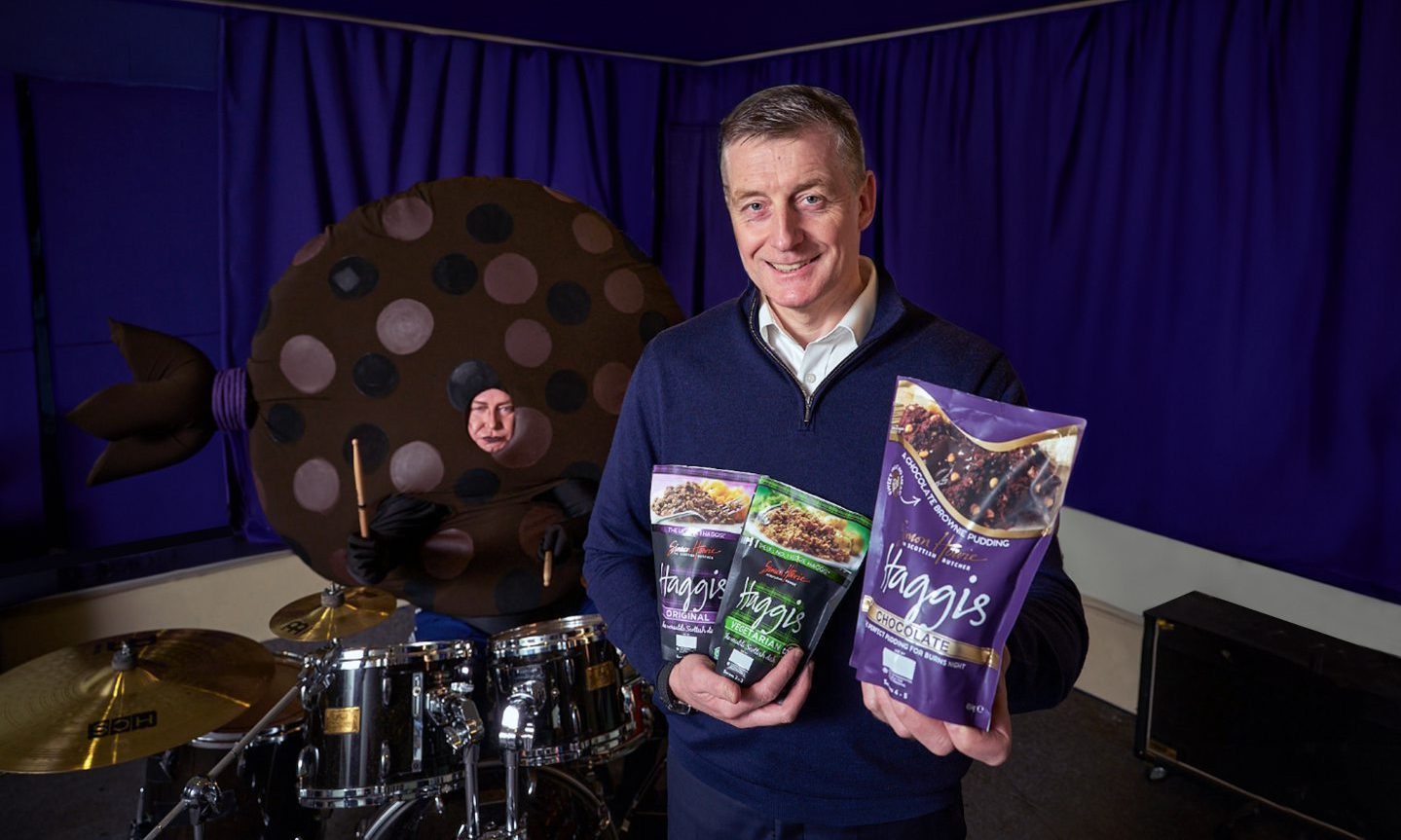 Perthshire butcher Simon Howie introduces chocolate haggis
