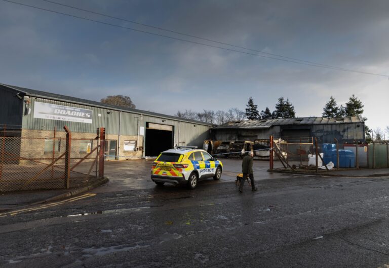 Fire crews tackle blaze at JP Coaches in Forfar