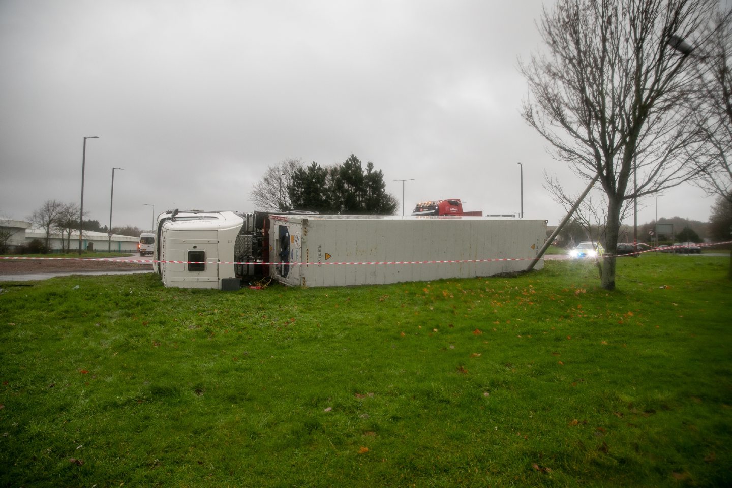 Speeding driver tipped lorry at busy Dundee roundabout
