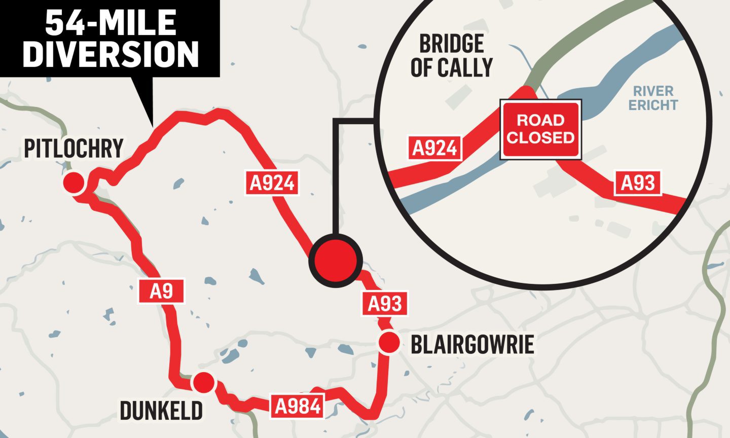 A93: Motorists face 54-mile diversion during bridge repairs