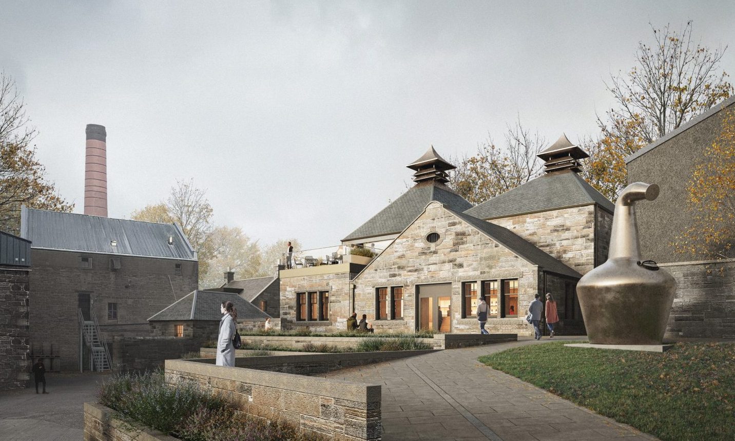 Glencadam distillery pagodas added to Brechin skyline