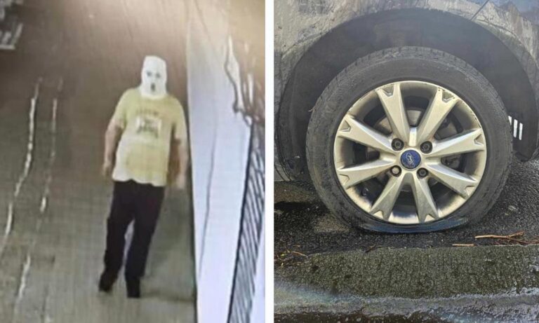 'Scary' masked man 'slashes tyres of cars' in Dundee