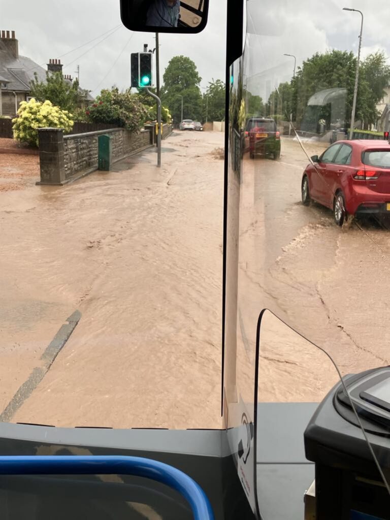 Tornado-shaped cloud in Dundee as floods hit Tayside and Fife