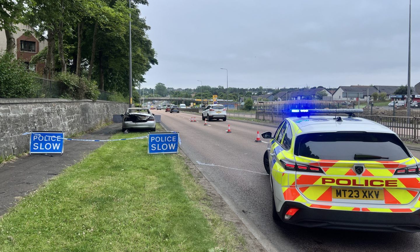 Area cordoned off after 'wilful' car fire on Dundee's Forfar Road