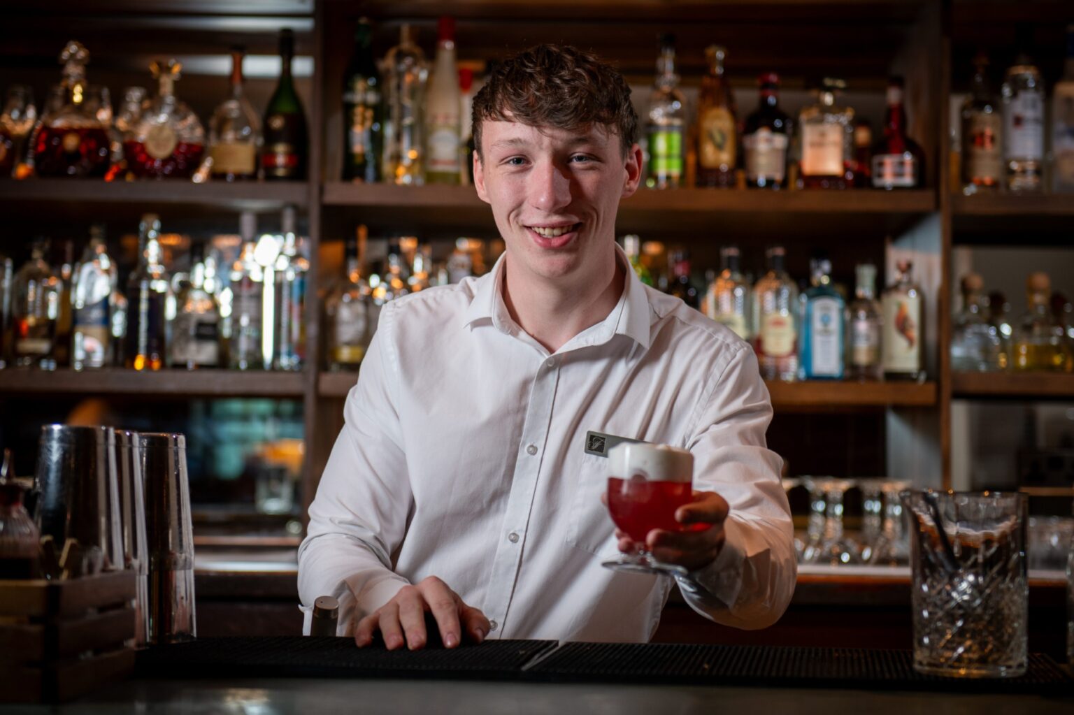 22-year-old 'drinks nerd' bartender Olly at luxury St Andrews hotel