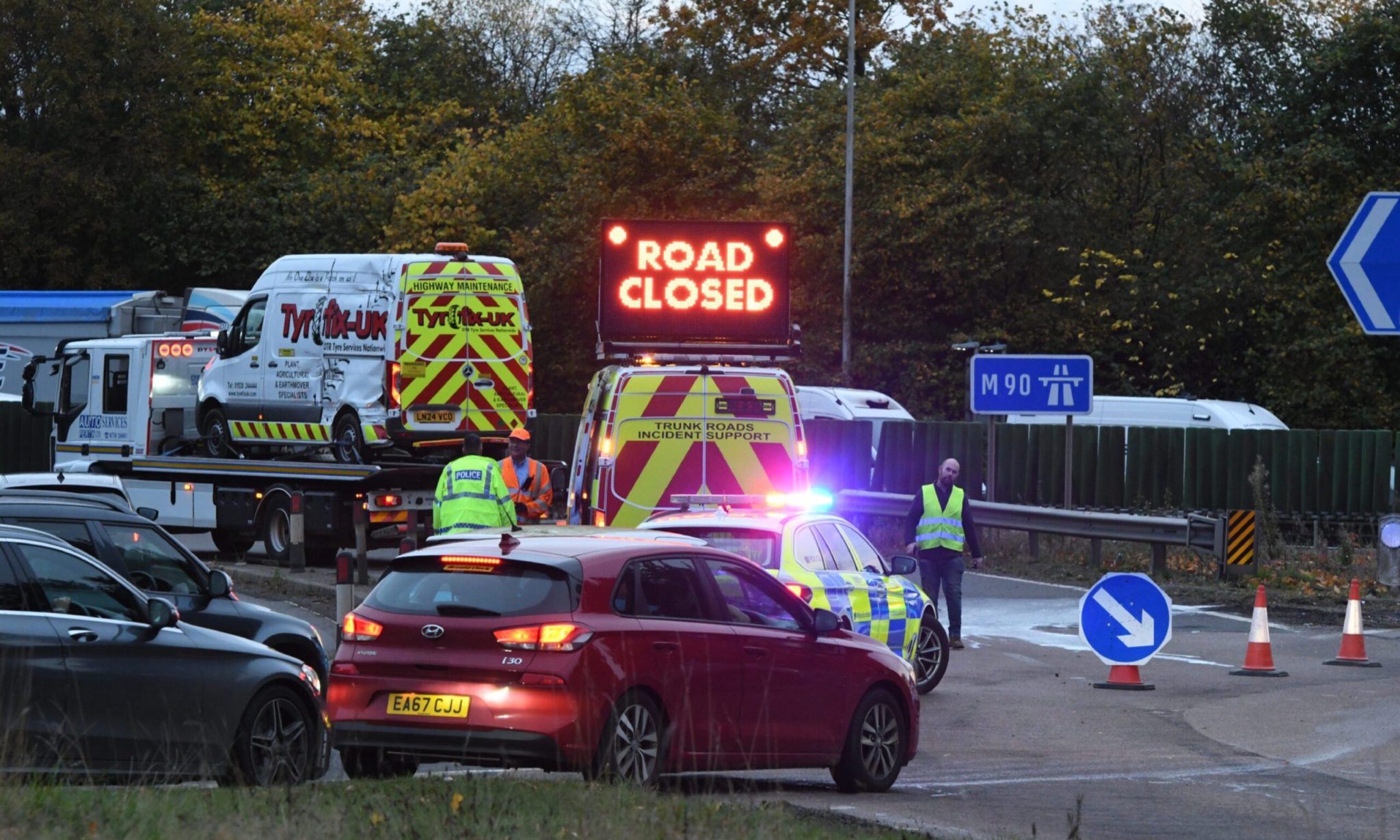 M90 reopens at Broxden Roundabout in Perth after crash