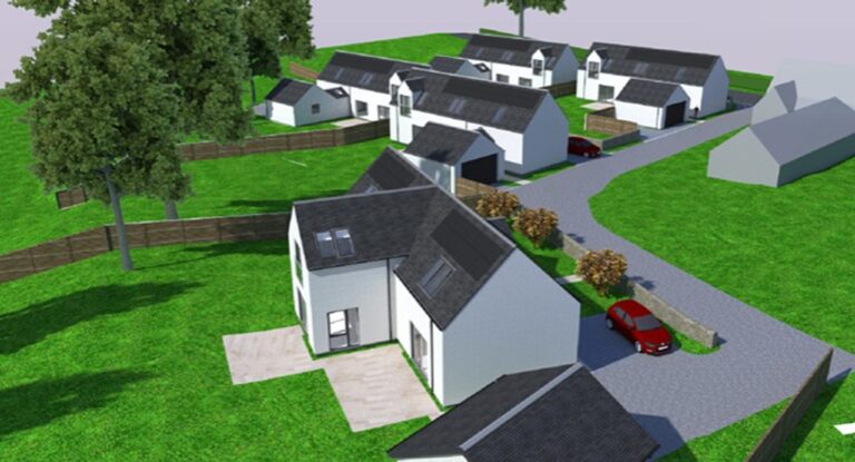 Five-house plan for ruined steading site near Brechin