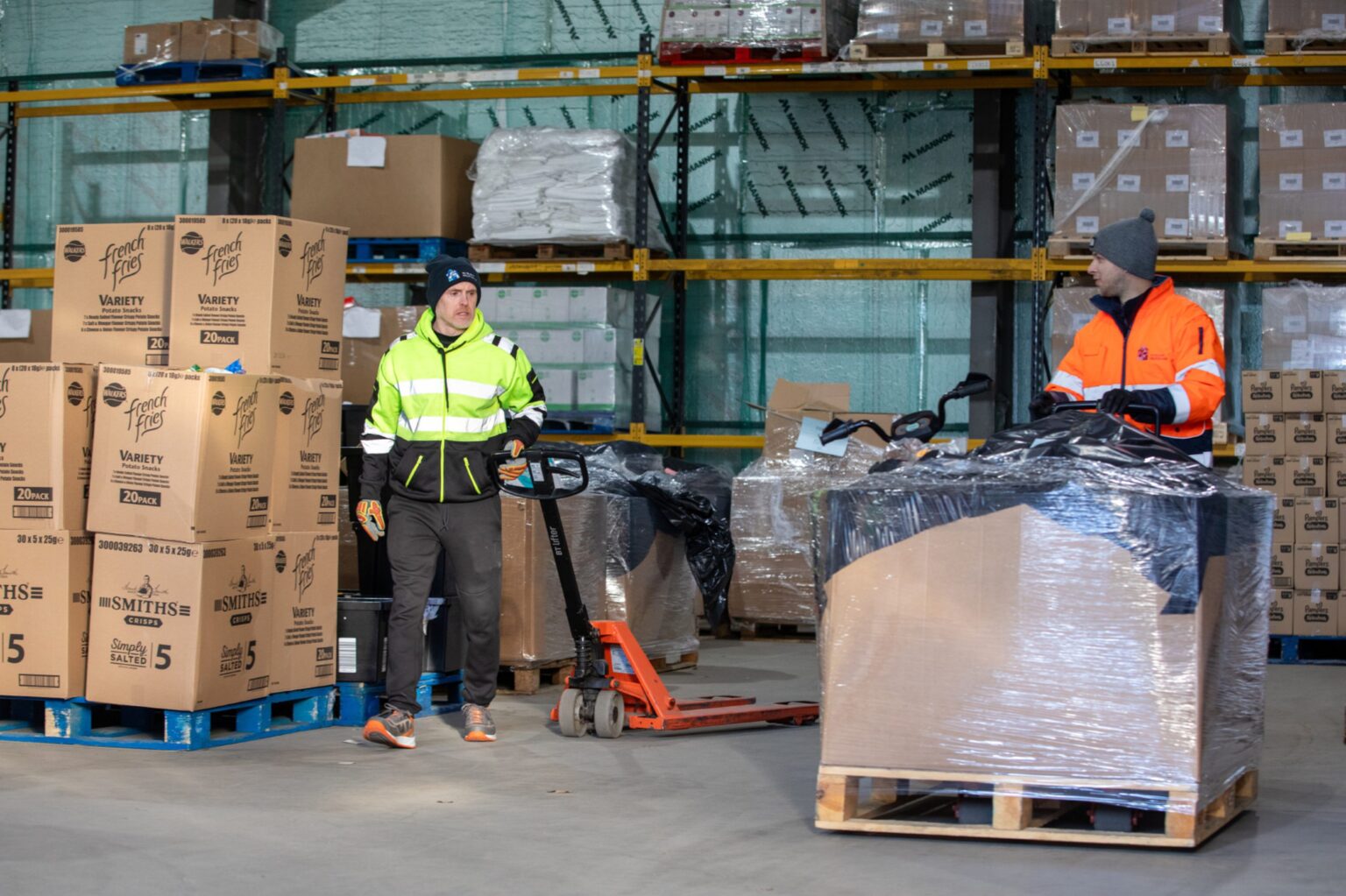 What happens during warehouse shift at Lochgelly's Multibank?