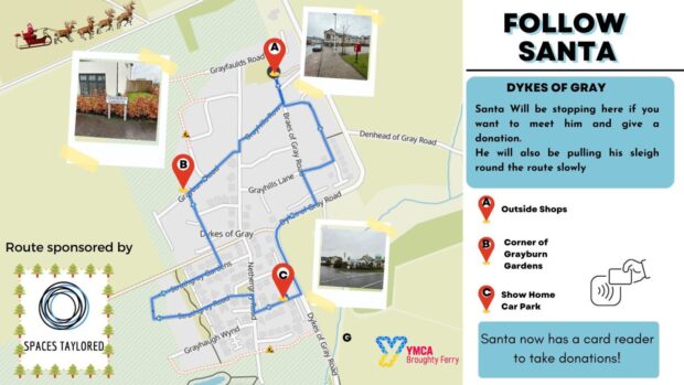 Routes revealed as Santa's sleigh tours Dundee for Christmas