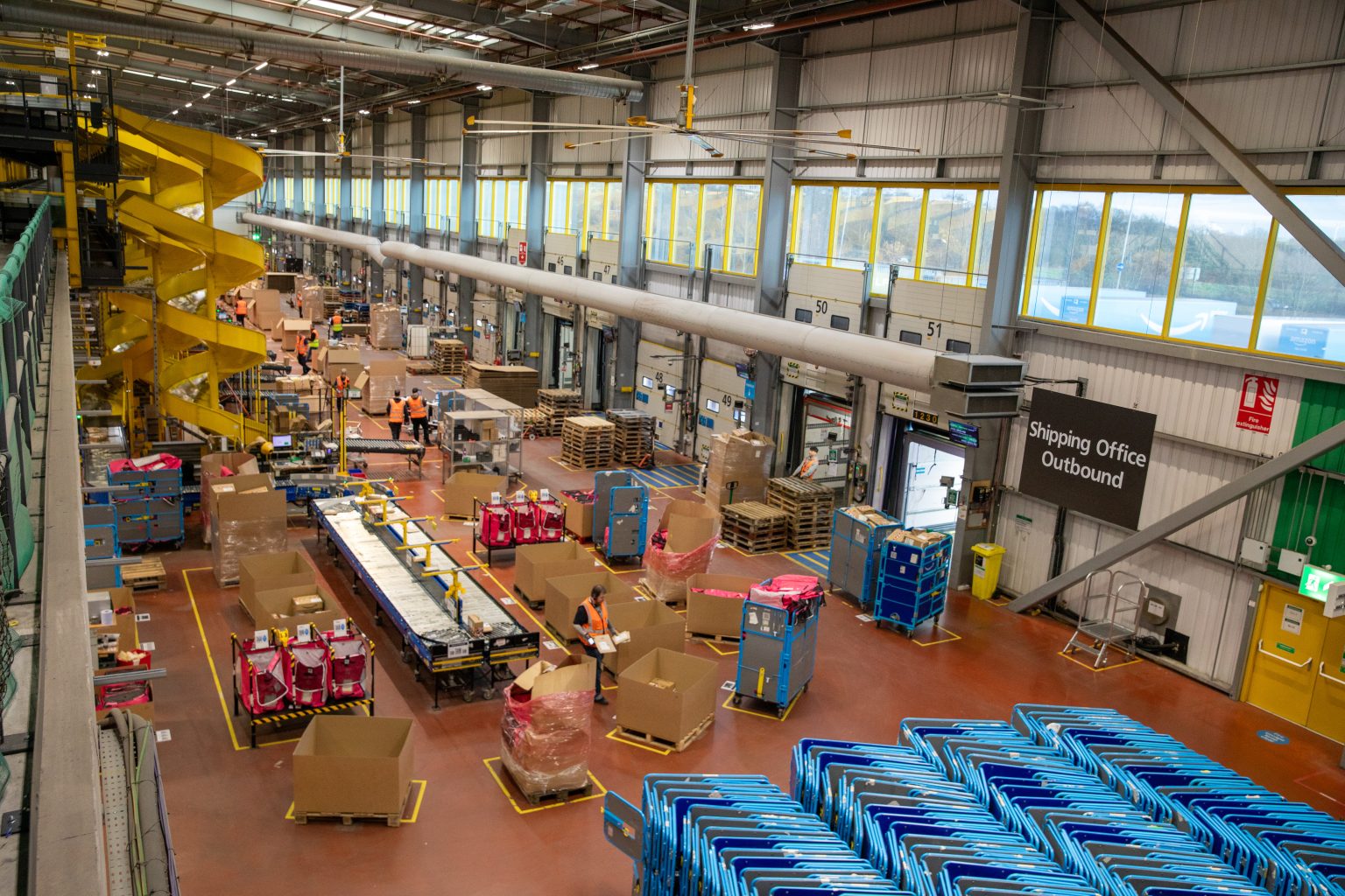 How does Fife's huge Amazon warehouse handle surplus goods?