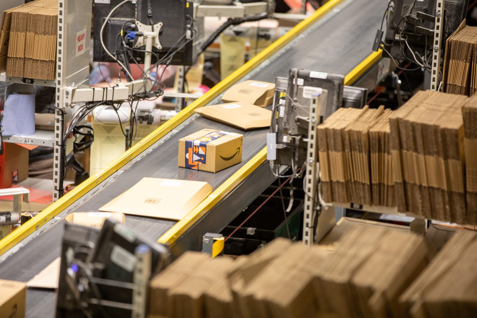 How does Fife's huge Amazon warehouse handle surplus goods?