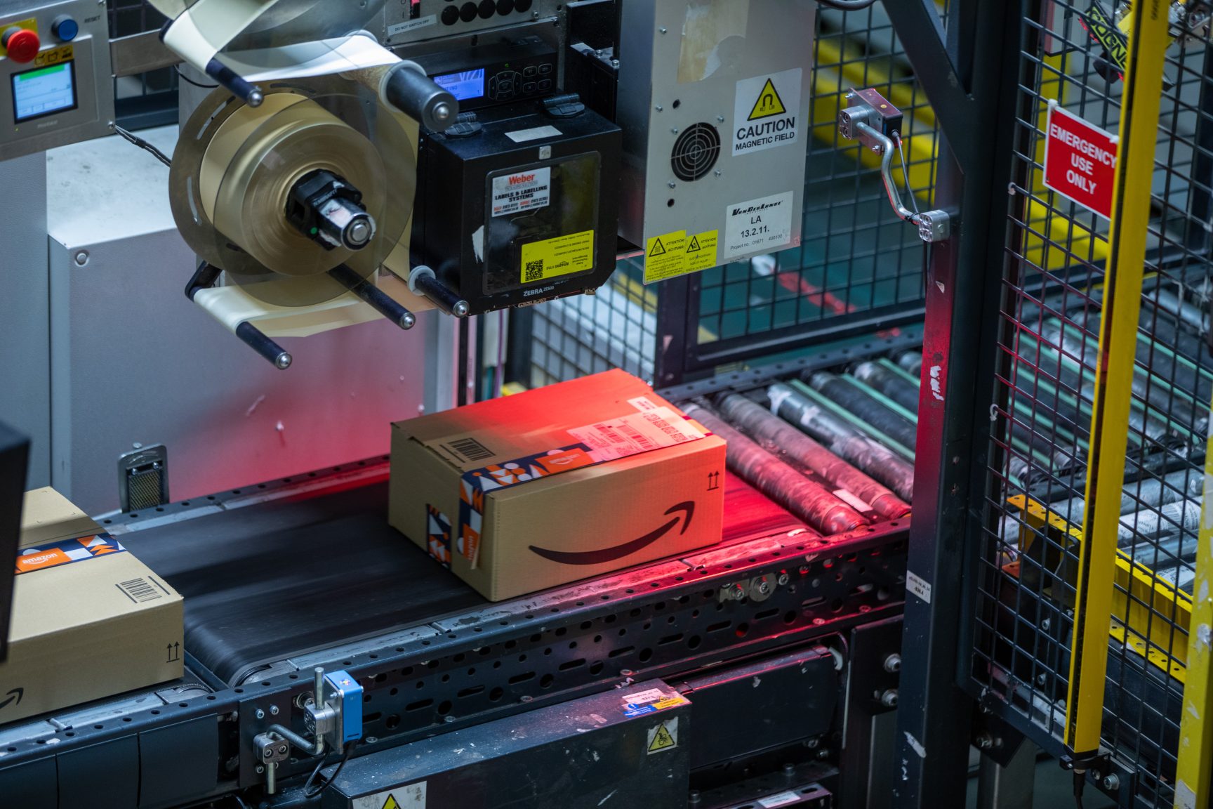 How does Fife's huge Amazon warehouse handle surplus goods?