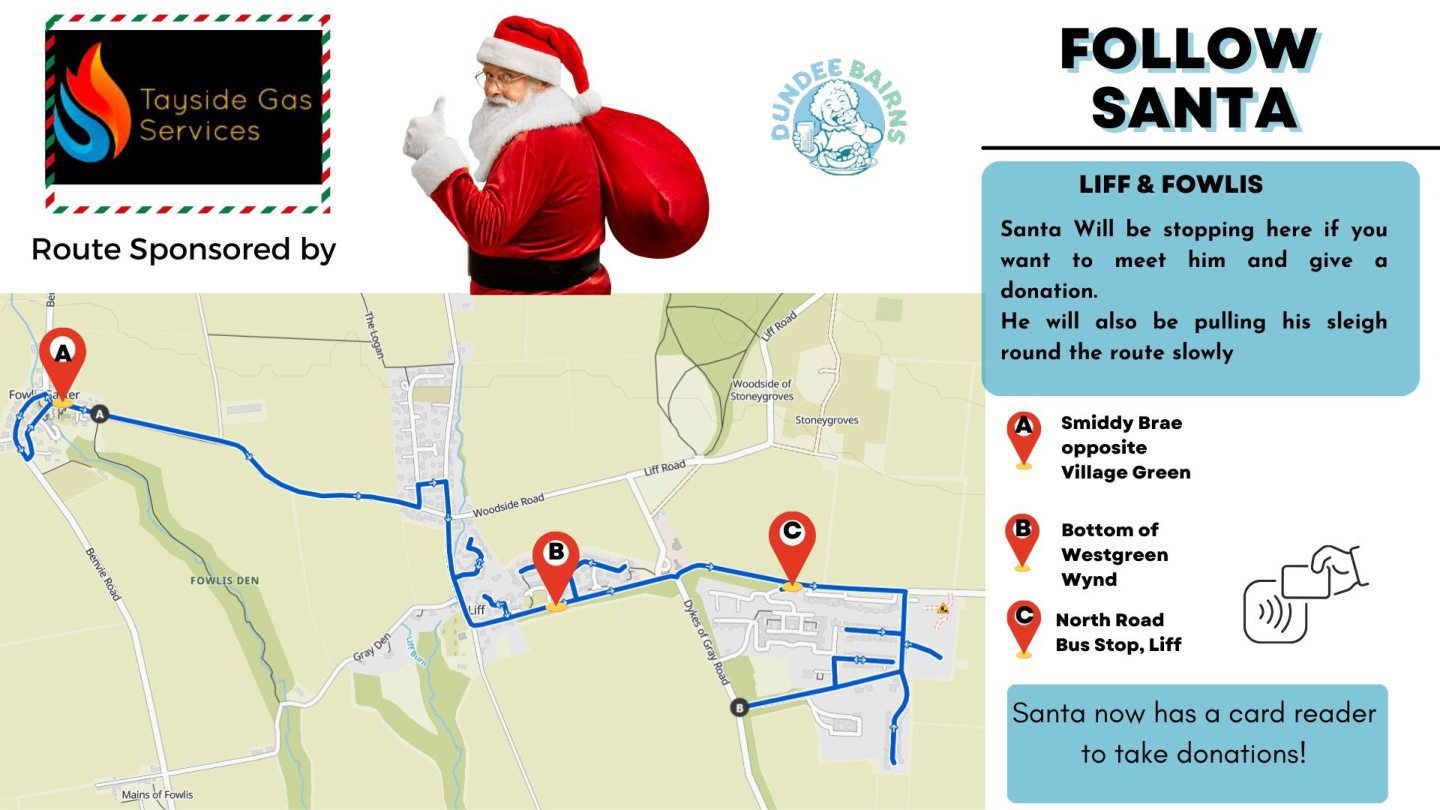 Routes revealed as Santa's sleigh tours Dundee for Christmas