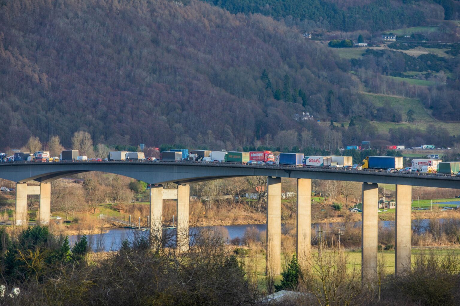 Delays due to broken down bus in A90 roadworks at Glencarse