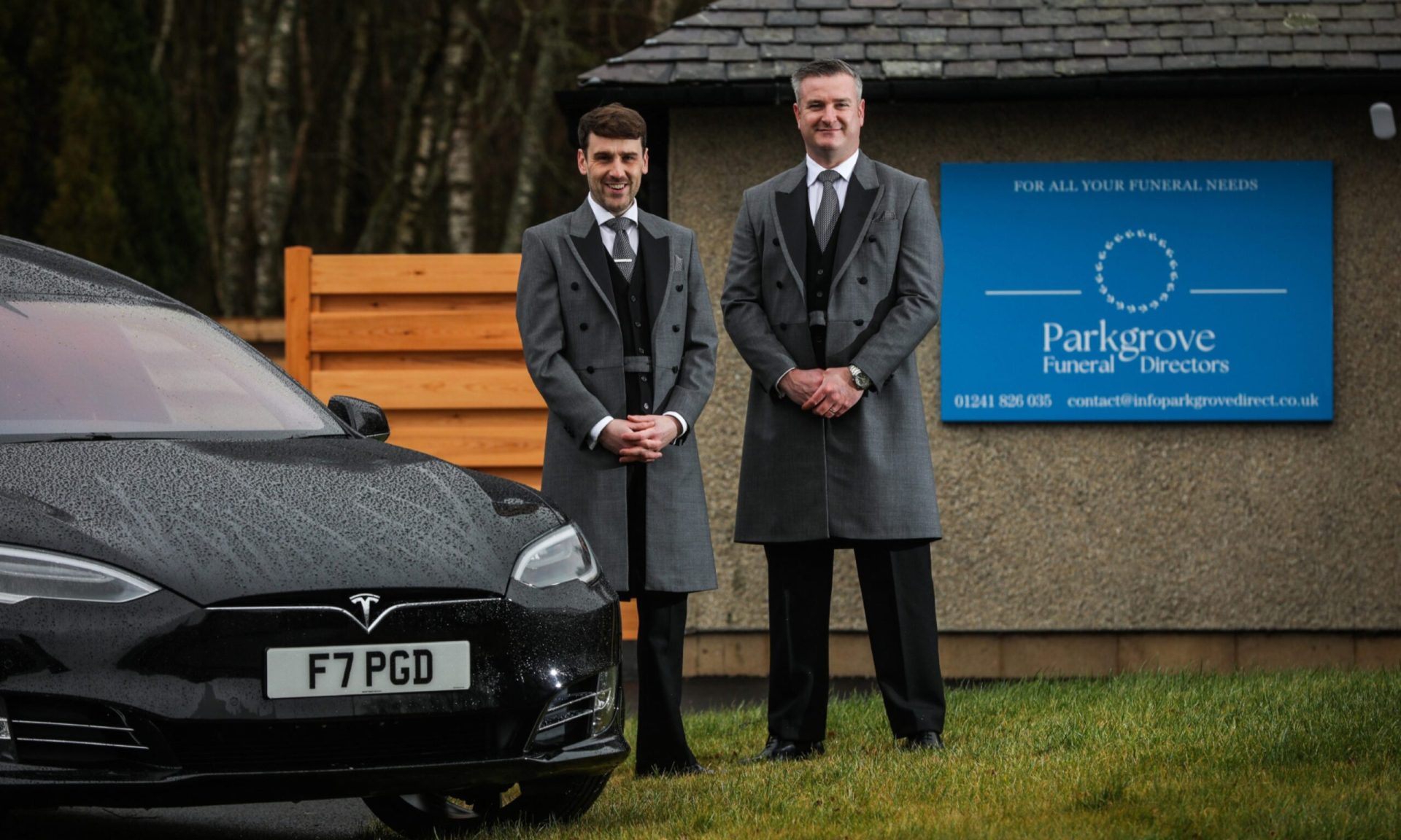 Angus' newest funeral directors drive a Tesla hearse