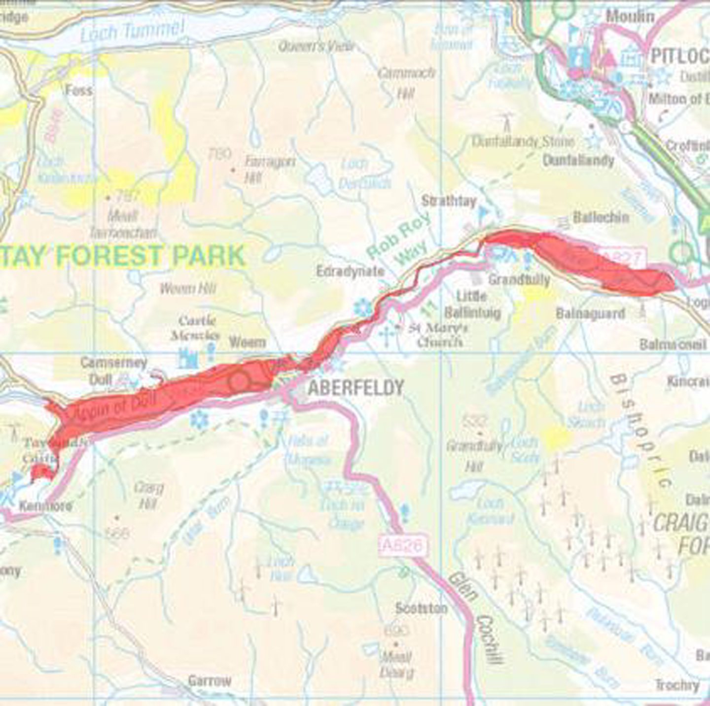 Flood warning issued for River Tay near Aberfeldy caravan park