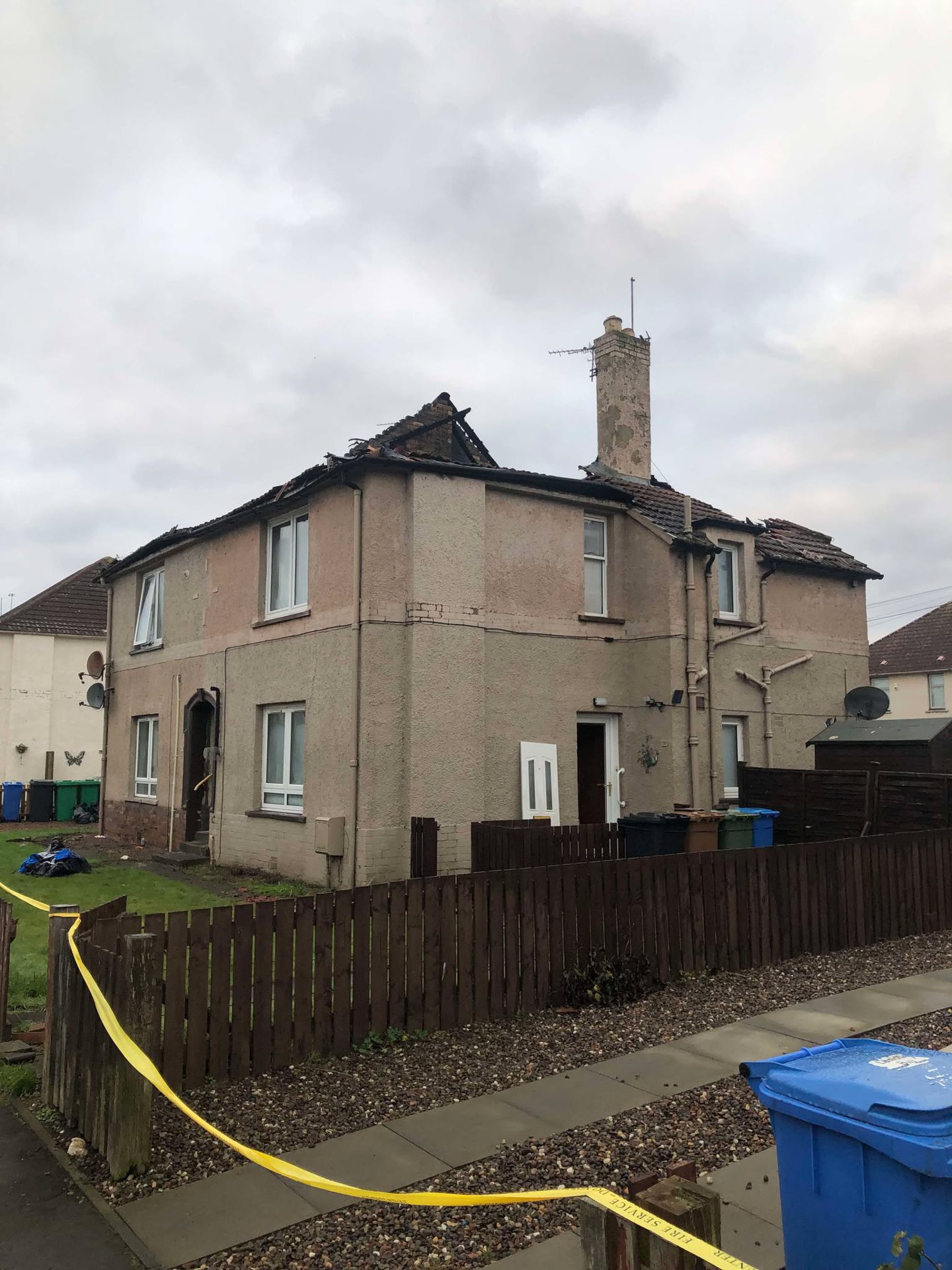 Roof of homes destroyed in Leven fire