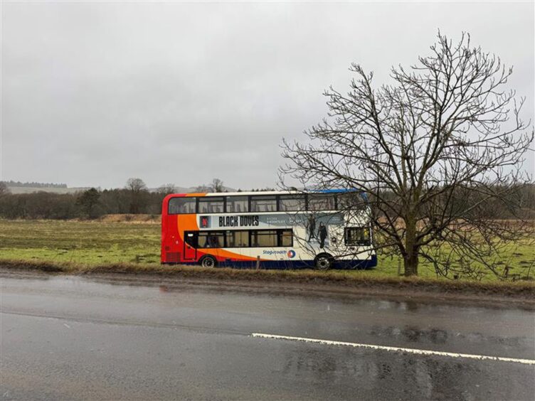 Storm Eowyn: Stagecoach bus crashes into Angus field