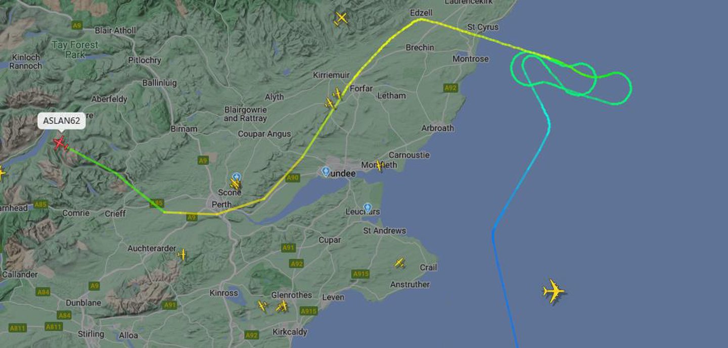 RAF Typhoon and Atlas aircraft training over Tayside and Fife