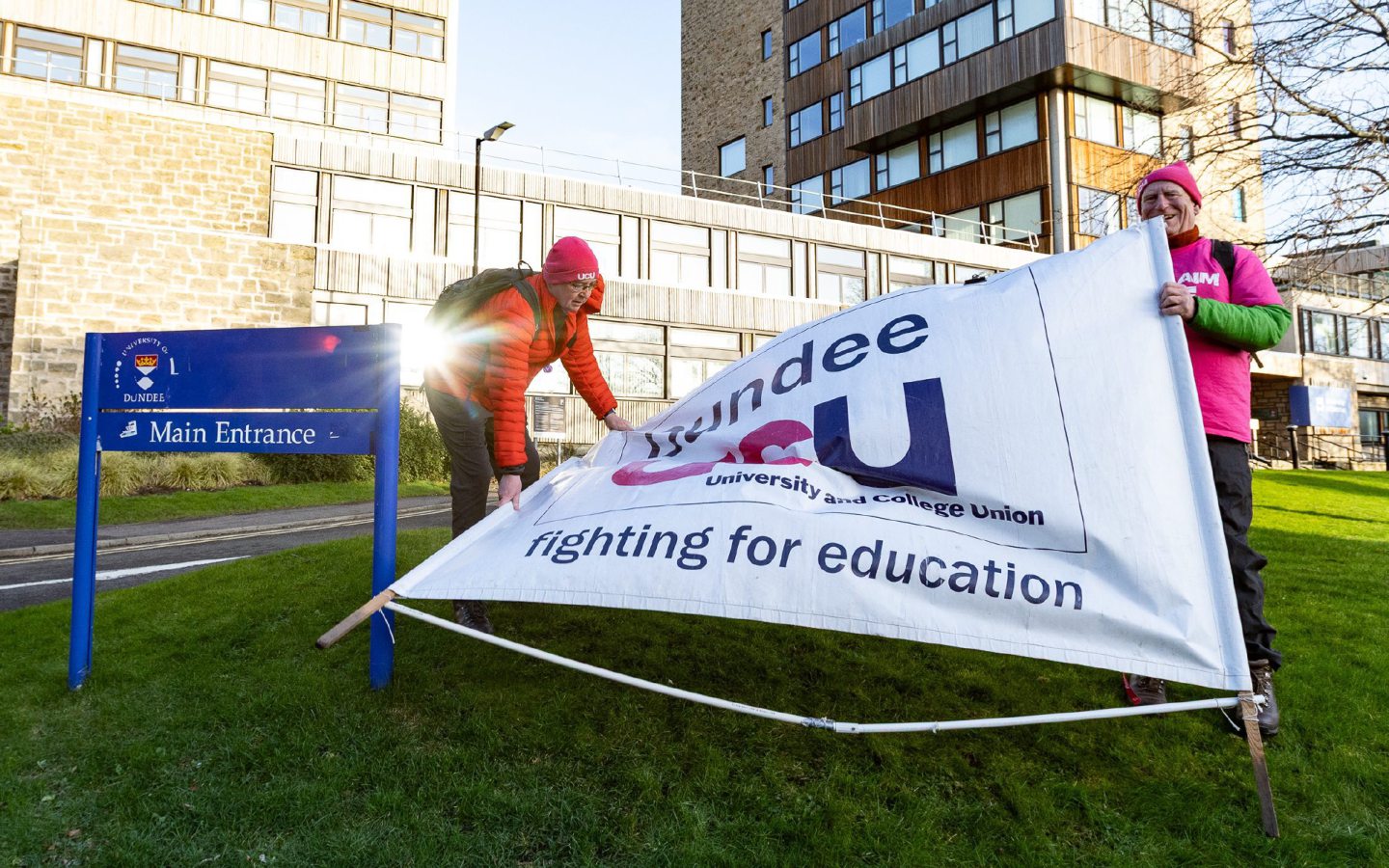 Pictures as Dundee University staff strike begins
