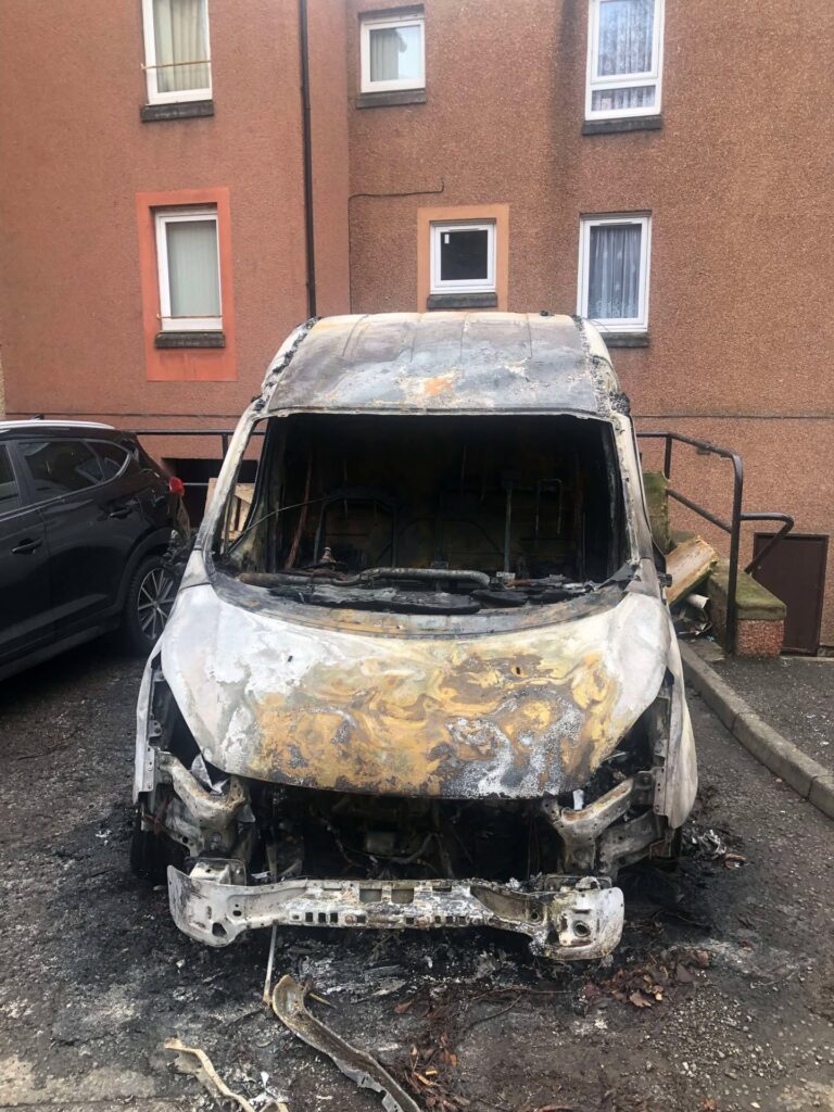 'Explosions' heard during van fire on Baffin Terrace in Dundee
