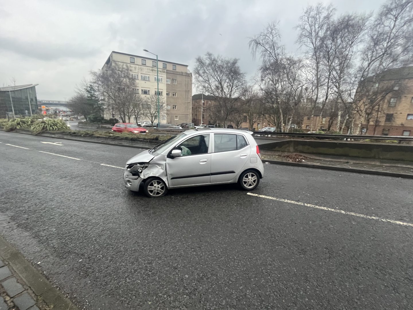 Emergency services at crash on East Marketgait in Dundee
