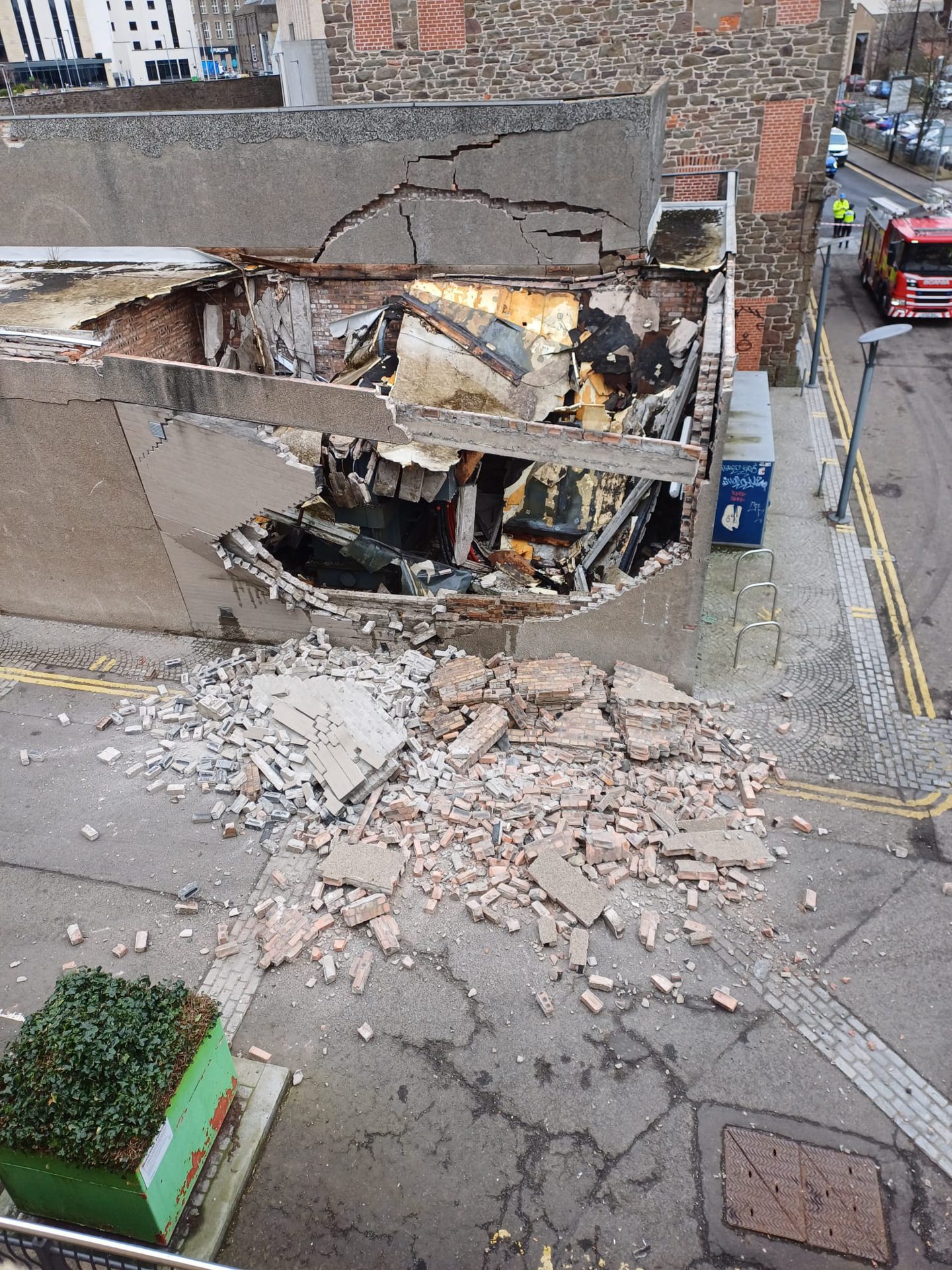 Part of building collapses after explosion near Dundee Overgate