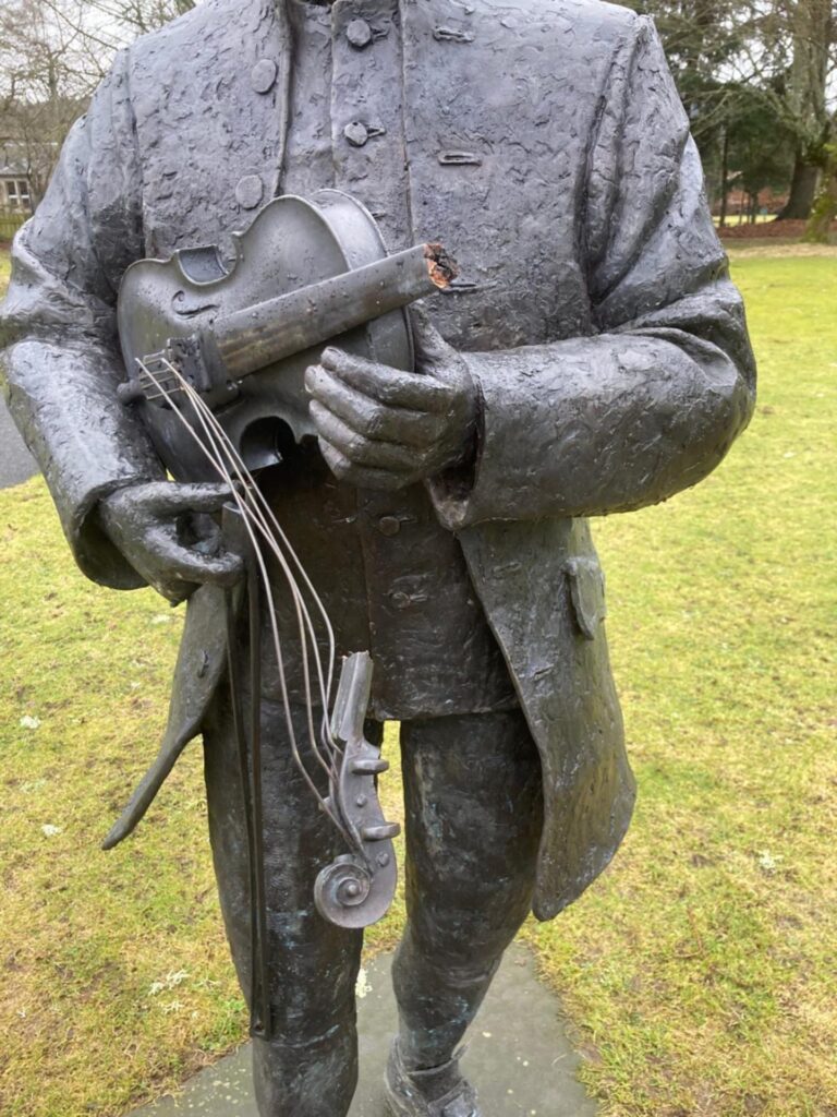Dunkeld's Niel Gow statue vandalised after 17-year campaign