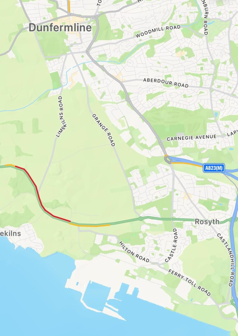 Drivers delayed as traffic comes to a standstill near Rosyth