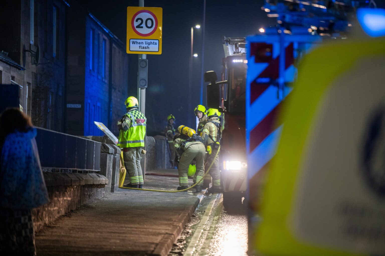 Moment man went into burning Forfar home to help elderly resident