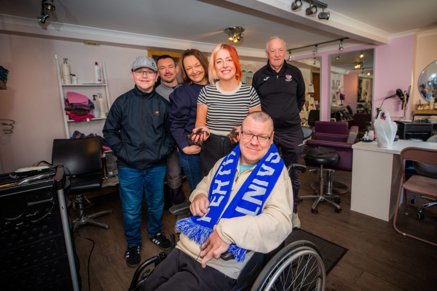 Disabled Fife man's head shave to support Rachel Borthwick