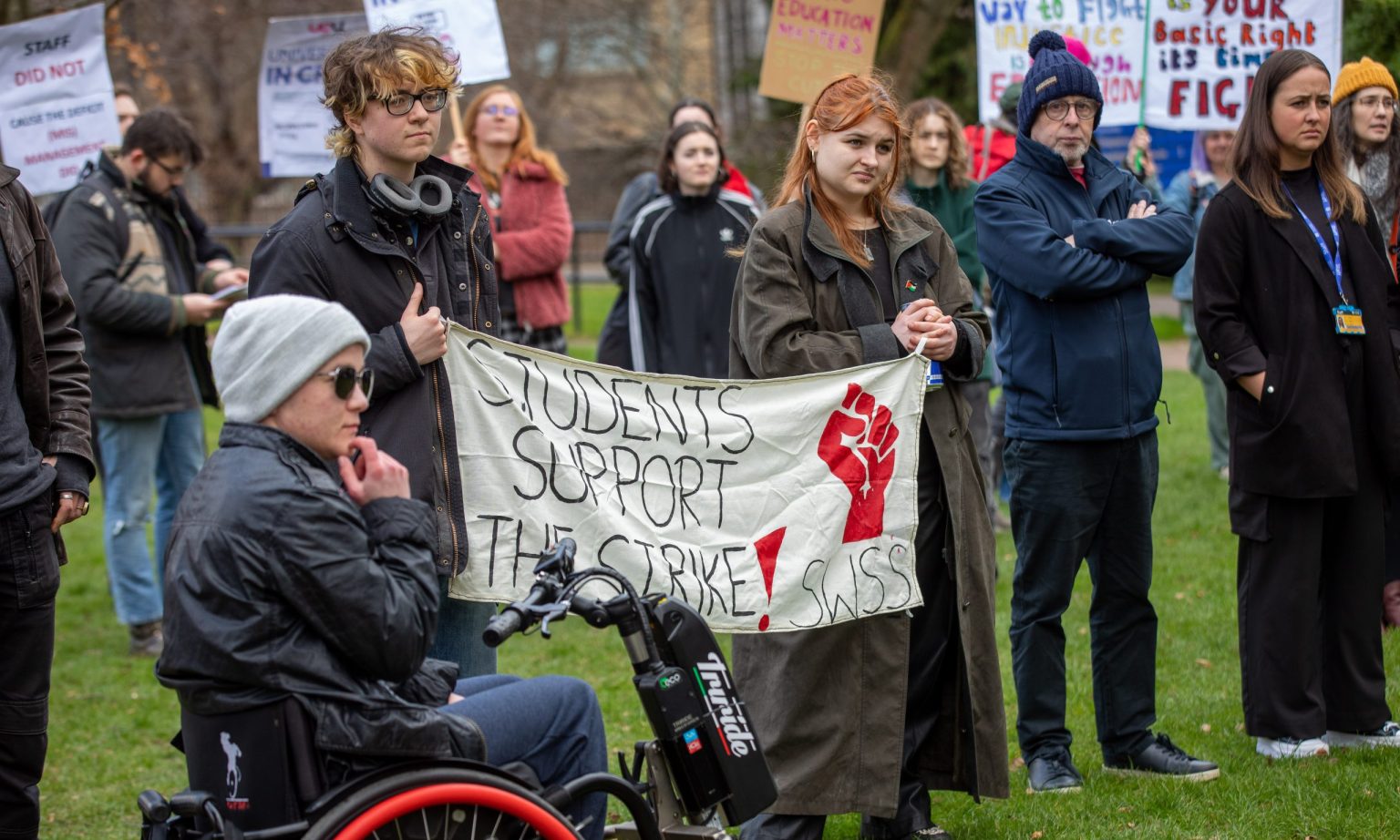 Dundee University campus protest after 'cruel' job cuts