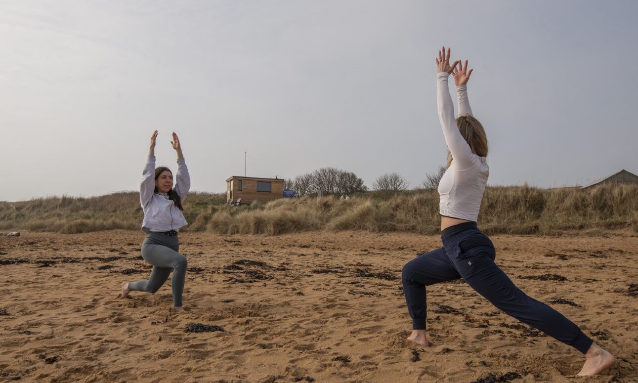 Sauna yoga at Kingsbarns Beach - are the huts worth the hype?