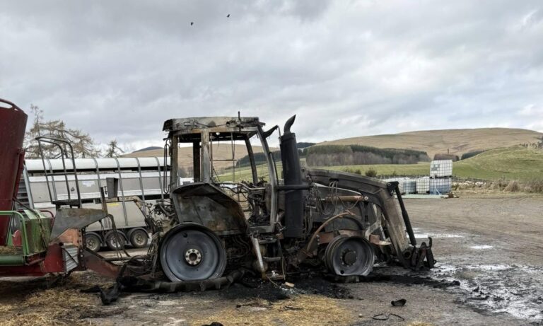 Tractor fire after petrol bomb at Glenisla farm