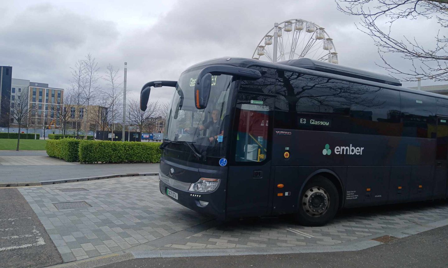 New Ember bus from Dundee and Blairgowrie to Aberdeen Airport
