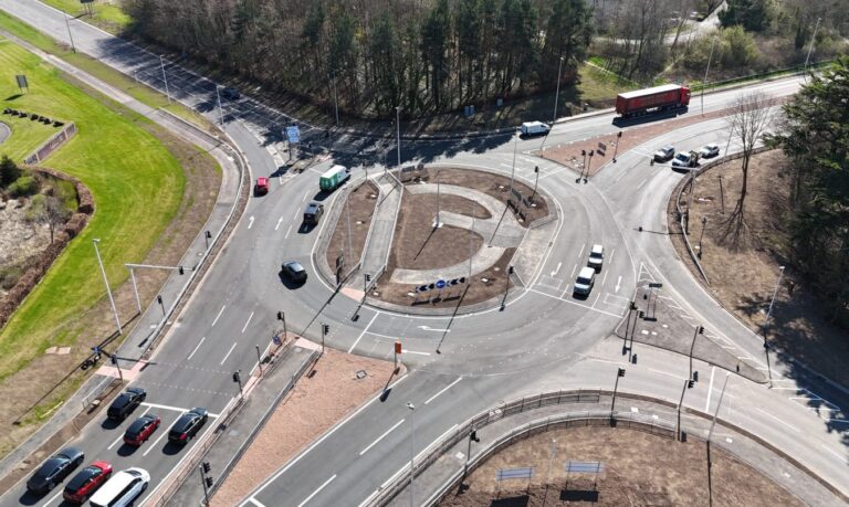 Changes to lane markings & signs at Dundee Swallow Roundabout