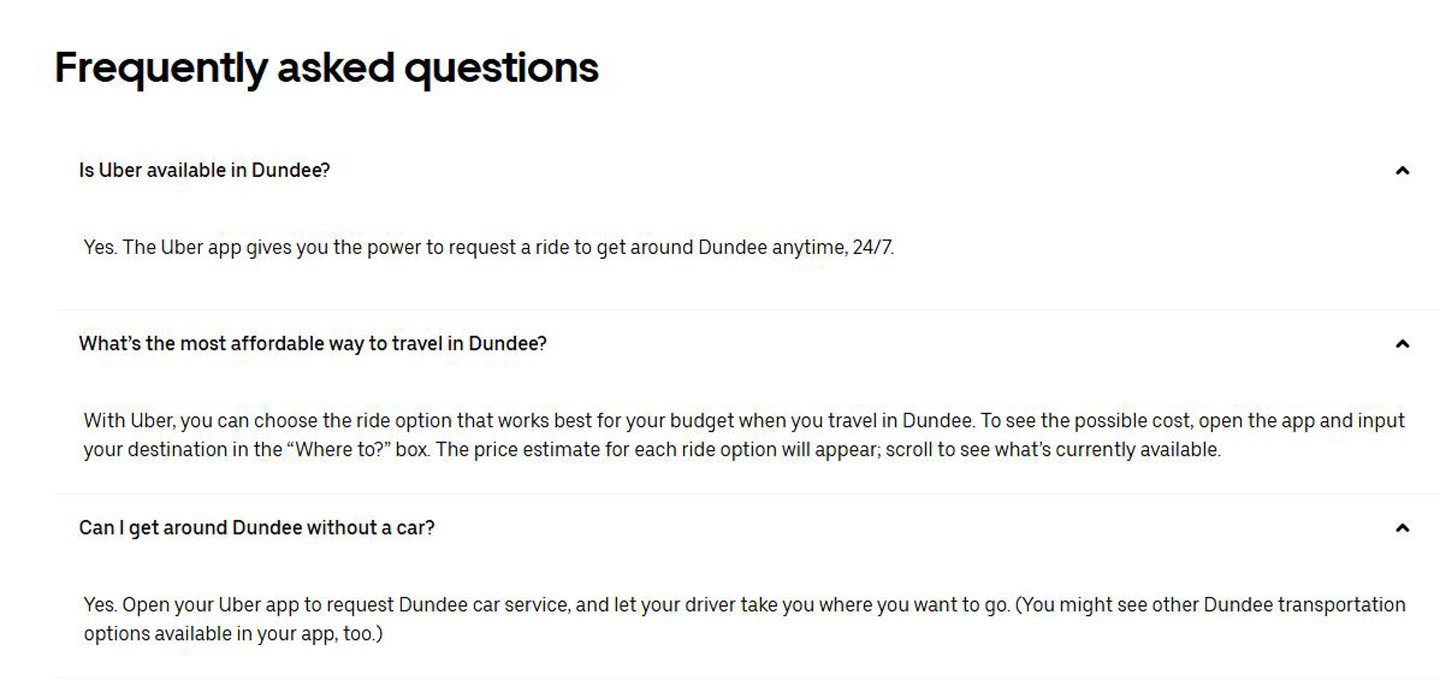 Why is Uber claiming to run taxis in Dundee?