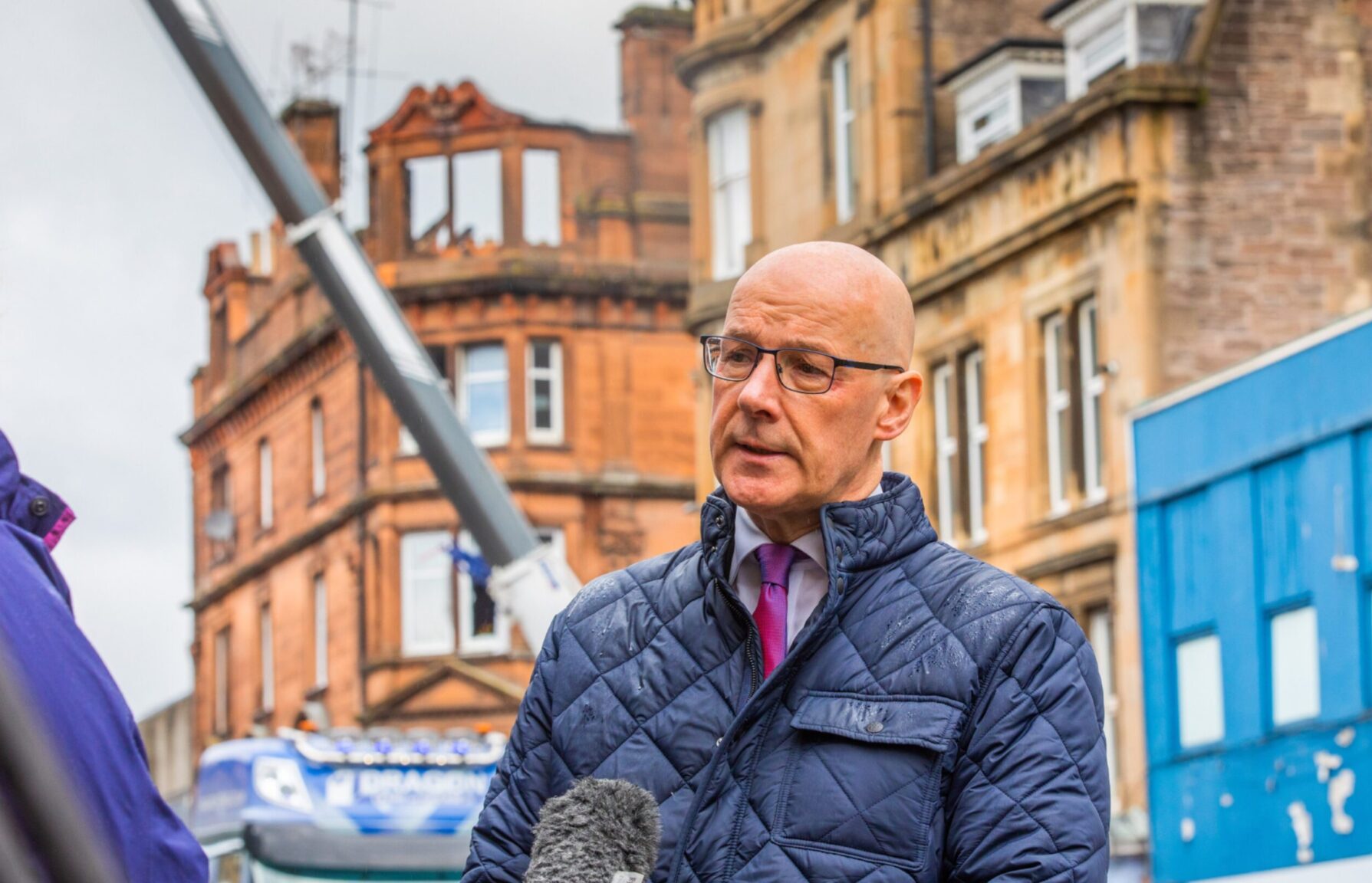 Demolition starts on fire-hit Perth flats as first minister visits scene