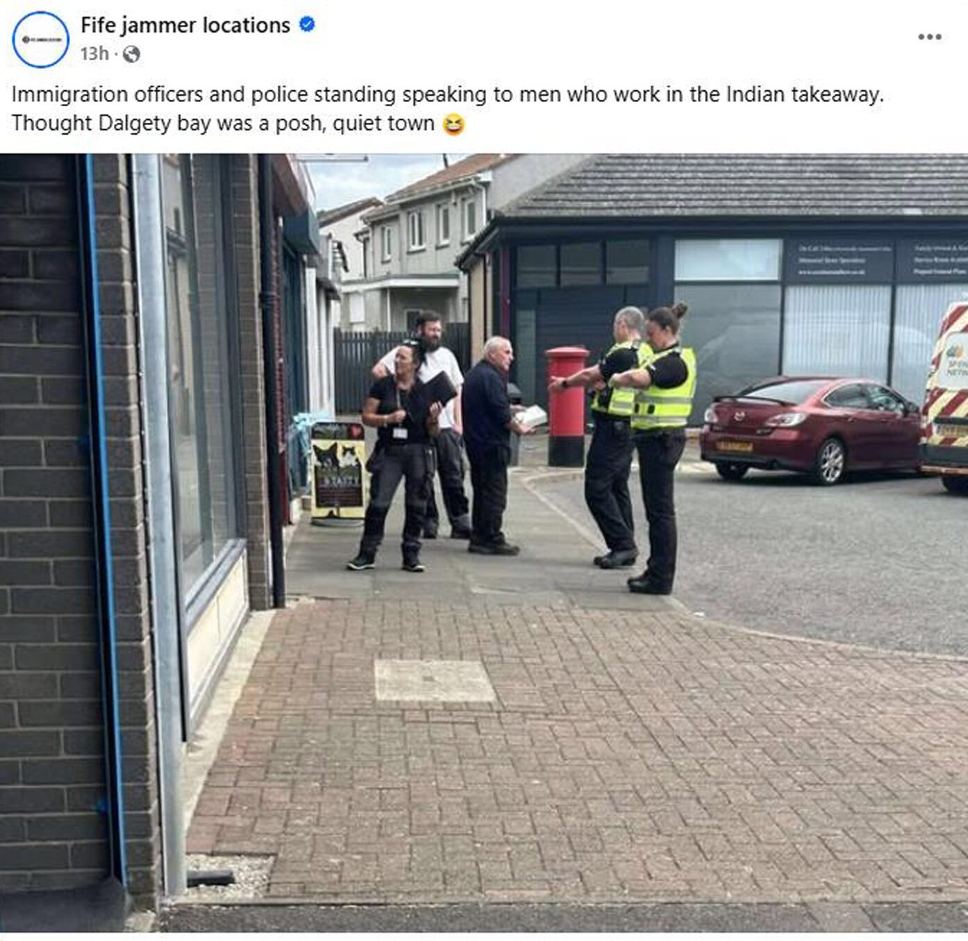 Dalgety Bay takeaway hits out at false post on Fife Jammers page